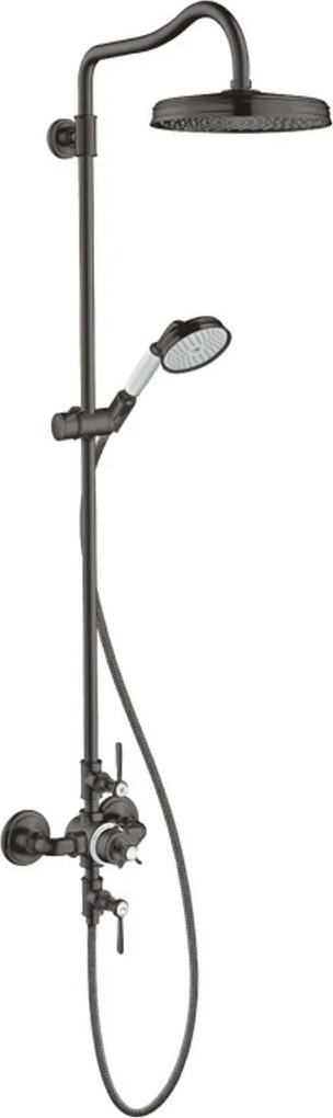Axor Montreux - Sprchový set s termostatem, průměr 25 cm, kartáčovaný černý chrom 16572340