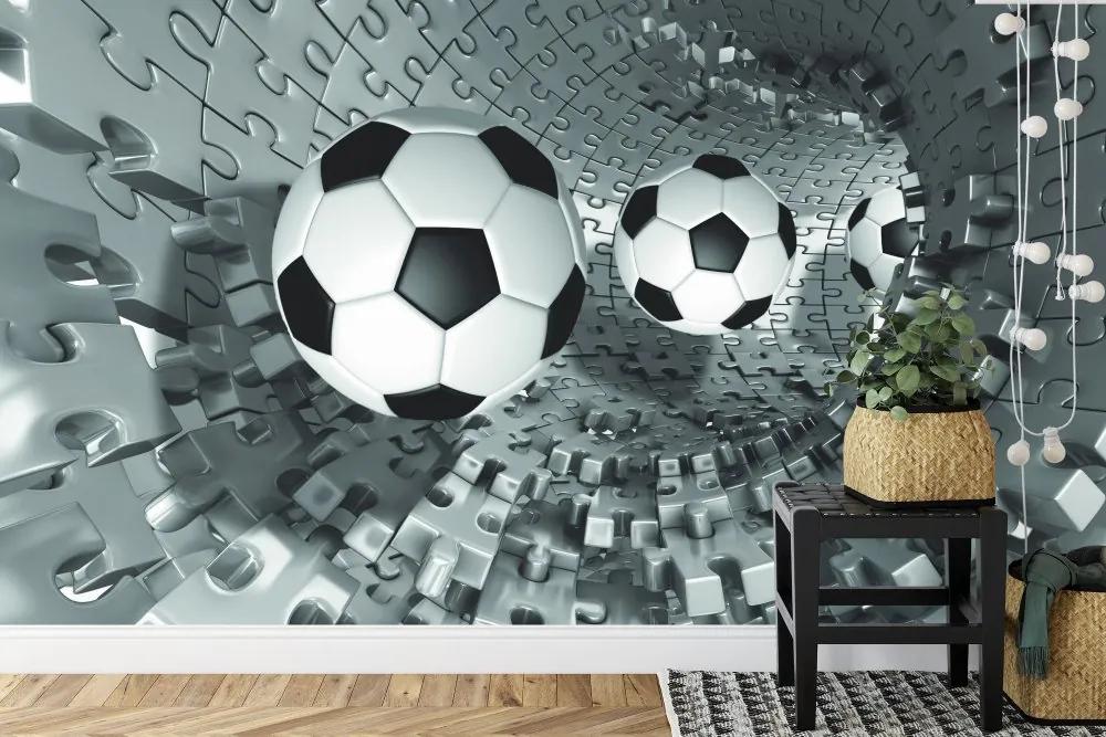Fototapeta 3D Puzzle Fotbal Vliesová tapeta 104x70.5