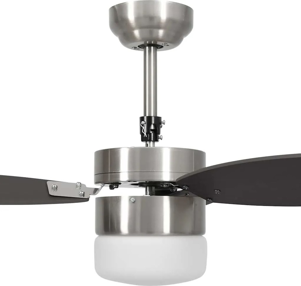 vidaXL Stropní ventilátor světlo a dálkový ovladač 76 cm světle hnědý [51493] Barva: tmavě hnědá