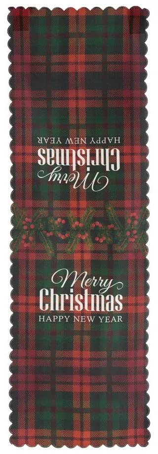 Sada 4 vánočních povlaků na polštář a běhounu na stůl Minimalist Cushion Covers Tartan Christmas