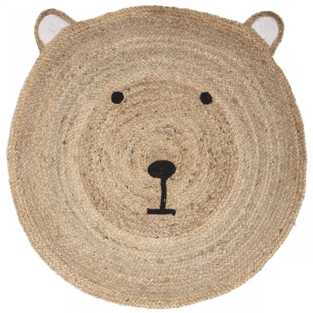Kulatý koberec Bear 100 cm hnědý