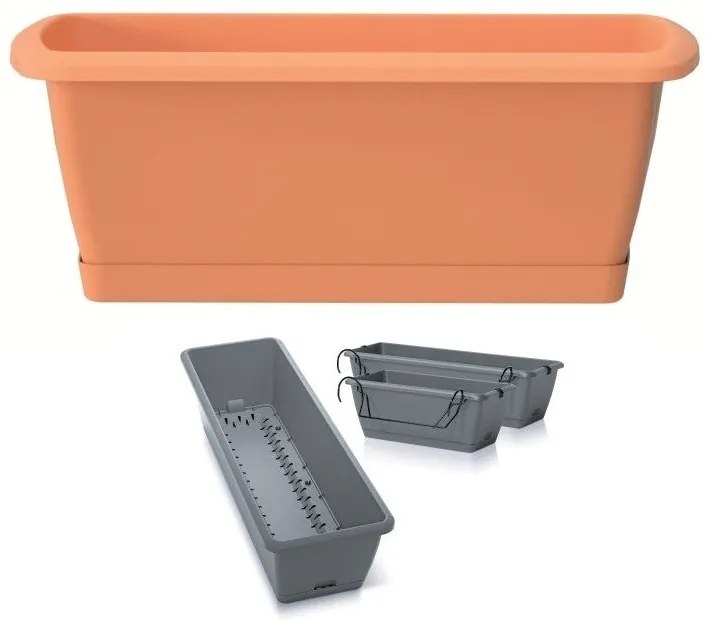 Truhlík se zavlažov. systémem a držákem RESPON terakota