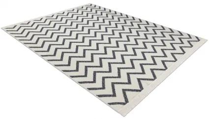 koberec TWIN 23002 ZigZag, bavlna, oboustranný, Ekologické třásně a velikost 160x220 cm | krásné koberce cz