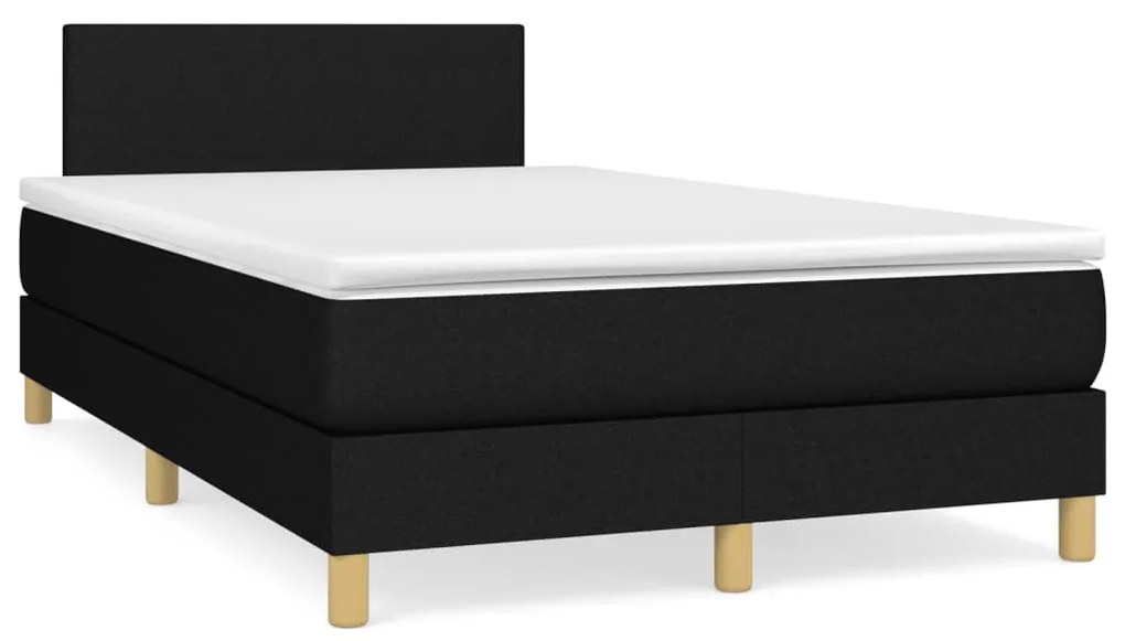 Box spring postel s matrací a LED černá 120x190 cm textil 3270076