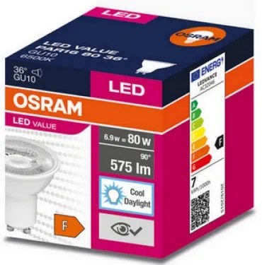LED žárovka VALUE PAR16 80 36° 6,9W (80W) 865 GU10 80W 6500K