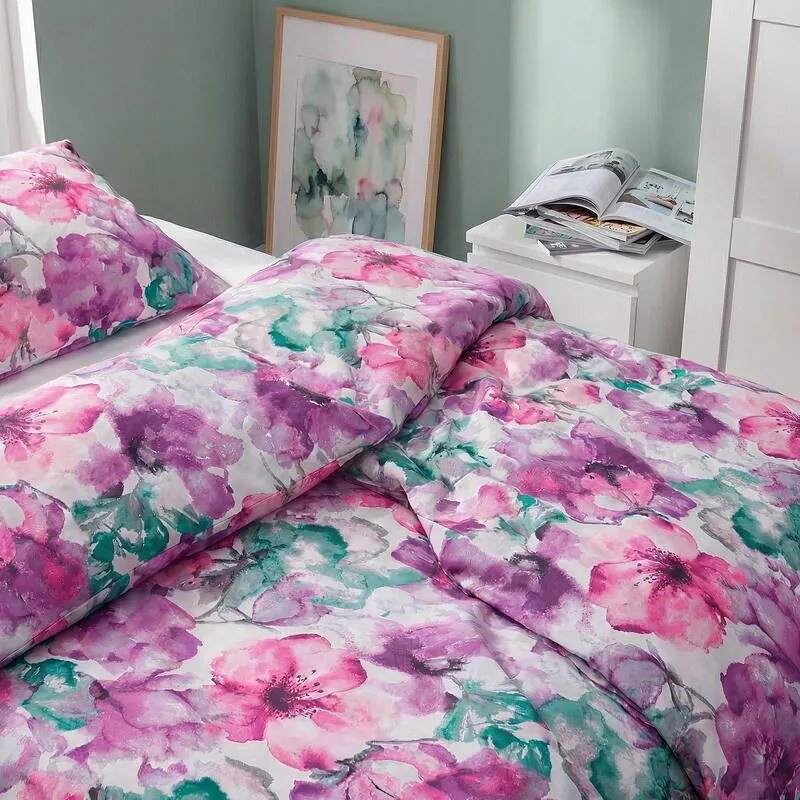 SCANquilt povlečení KLASIK DESIGN amelia růžovofialová 140 x 200/70 x 90 cm