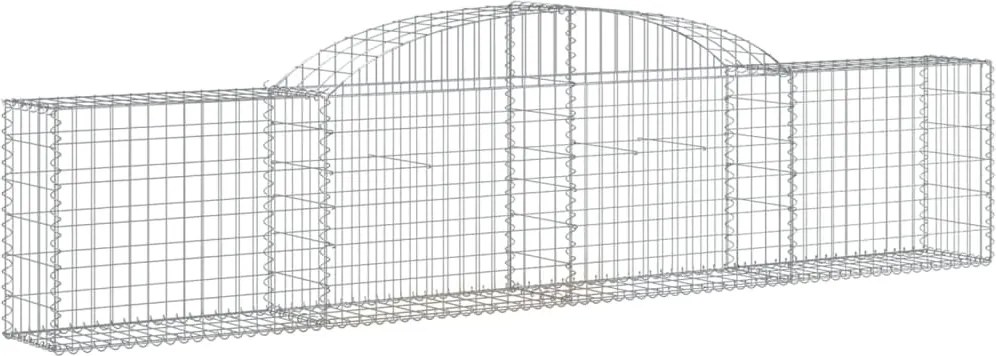 Klenuté gabionové koše 6 ks 300x30x60/80 cm pozinkované železo 3146489
