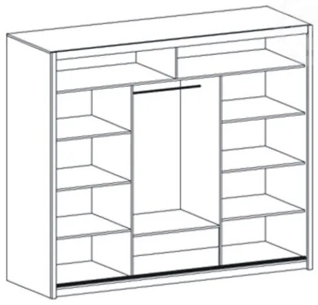 Šatní skříň SANDINO 250 dub sonoma