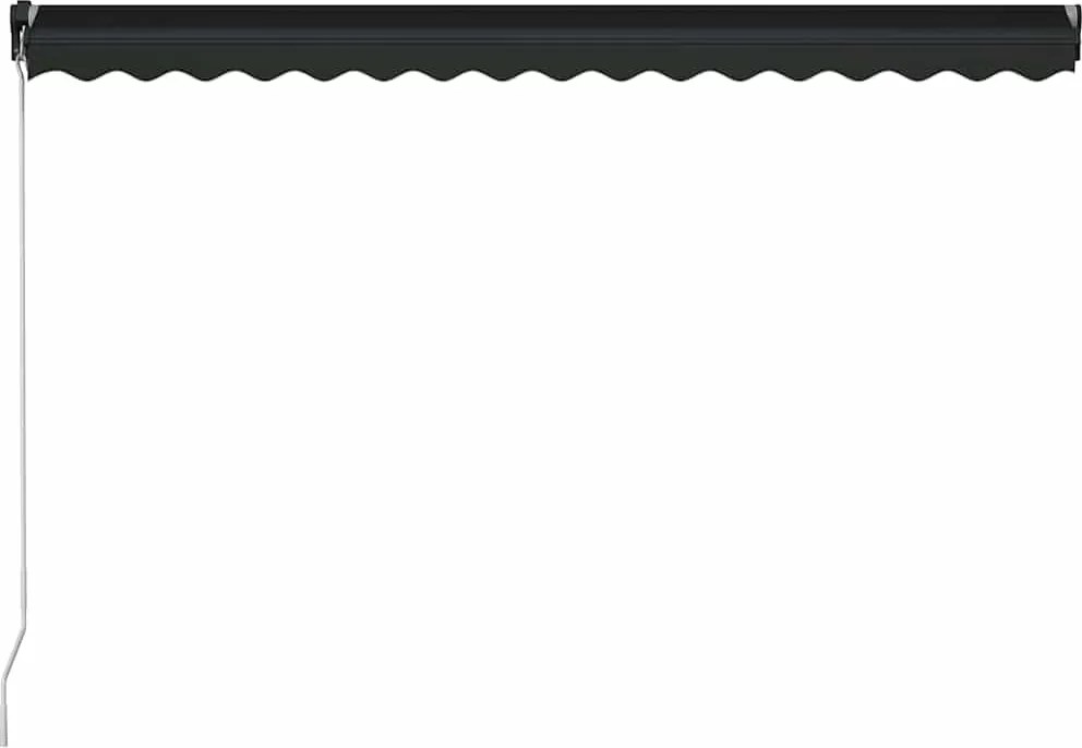 Ručně zatahovací markýza s LED světlem 450 x 300 cm antracitová 3051246