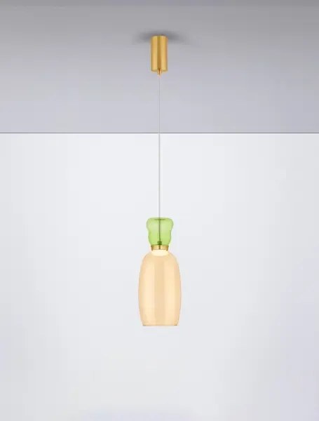 Designový lustr Pluma žlutá