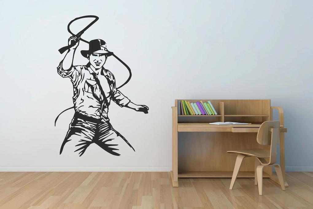 Lepy.cz Samolepka na zeď Indiana Jones Velikost (šířka x výška): 40x60cm, Barevná varianta: Bílá