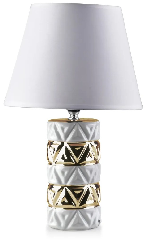 Mondex Lampa Lara Diamond 41 cm bílá/zlatá