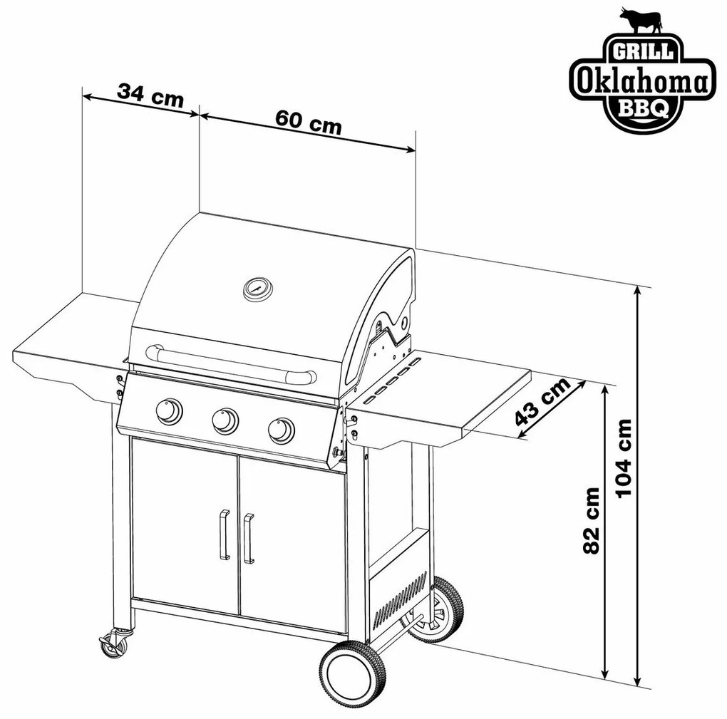 Plynový gril G21 Oklahoma BBQ Premium Line 3 hořáky + zdarma redukční ventil