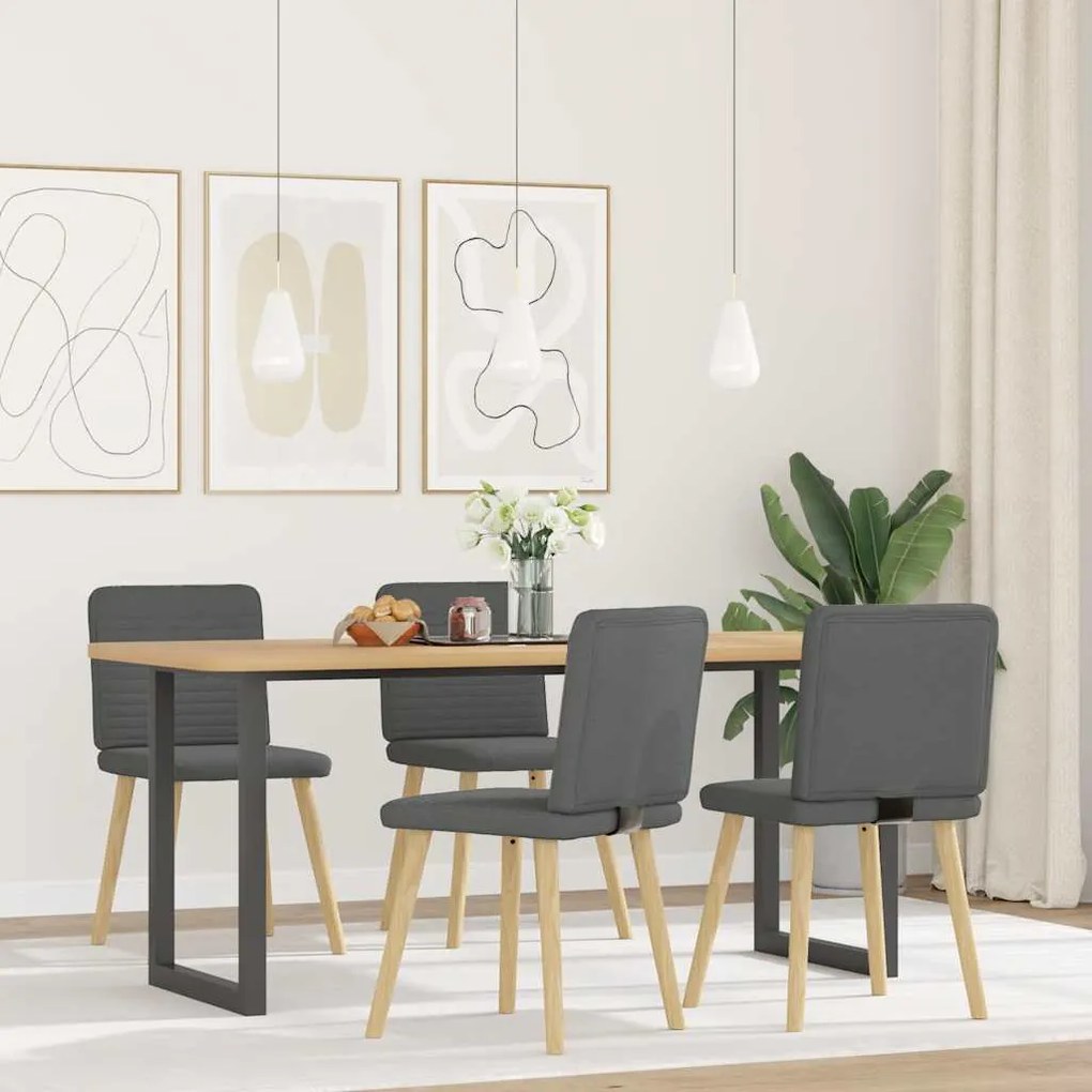 Jídelní židle 4 ks tmavě šedé textil 3315245