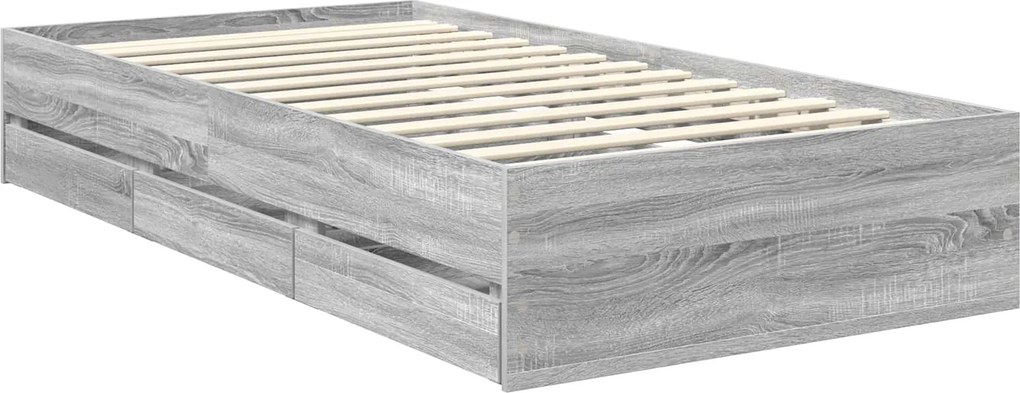 Rám postele s čelo Šedá Sonoma 100 x 200 cm Inženýrské dřevo 3409494