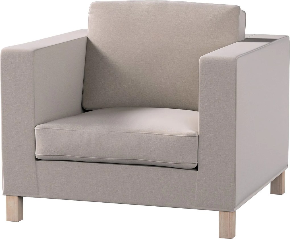 Potah na křesko IKEA Karlanda, krátký barva béžová látka sametová
