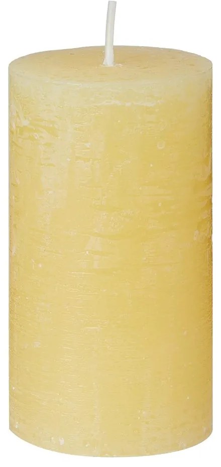 RUSTIC Svíčka 13 cm - pastelově žlutá