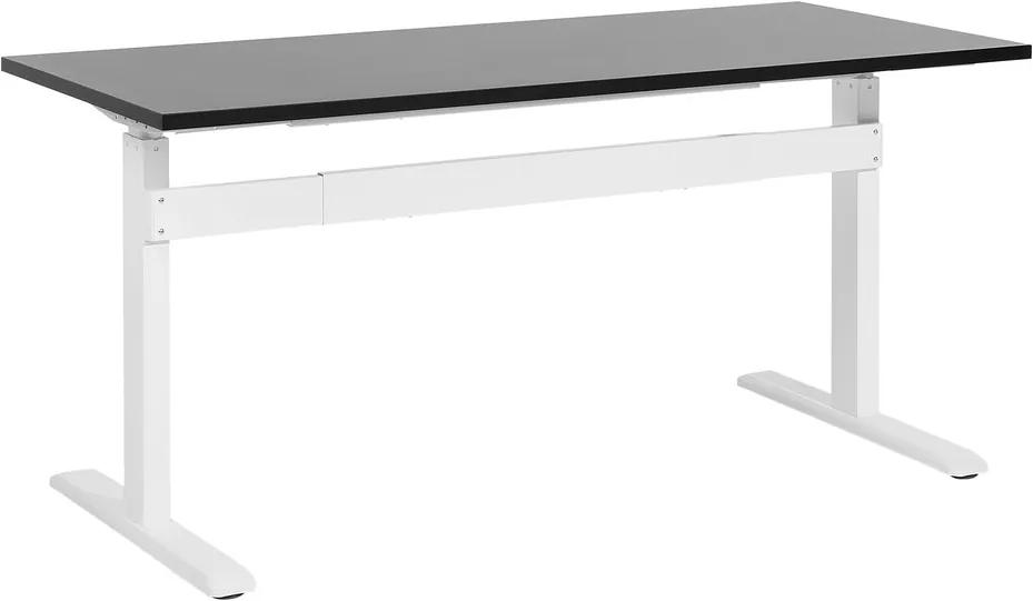 Manuálně nastavitelný psací stůl 160x70 cm černý-bílý UPLIFT