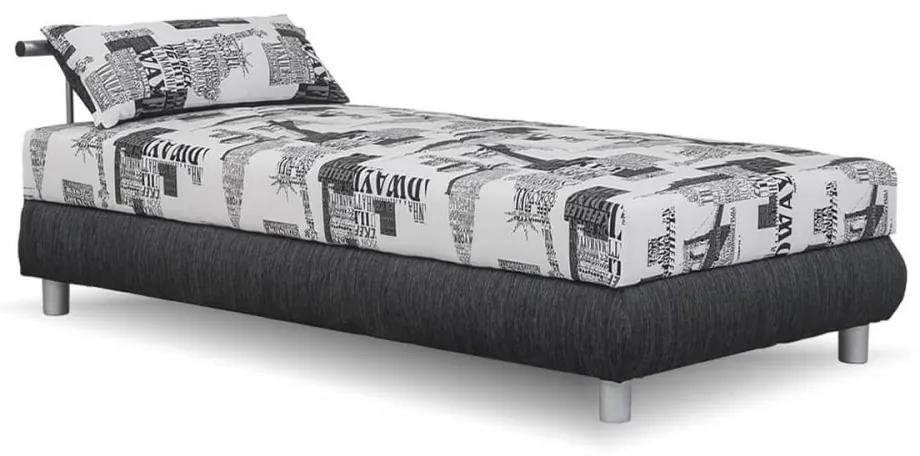 Čalouněná postel s úložným prostorem Adriana, 110x200, šedá BLANÁŘ