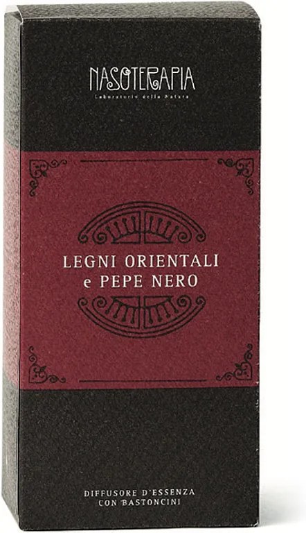 Nasoterapia – aroma difuzér s tyčinkami Legni Orientali e Pepe Nero (Orientální dřevo a Černý pepř), 200 ml