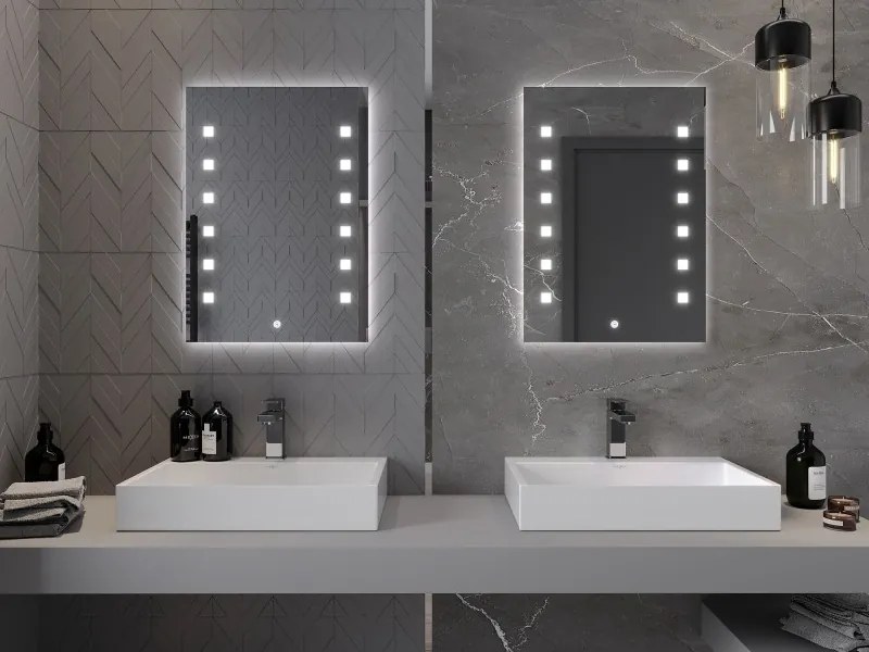 Mexen Ner podsvícené koupelnové zrcadlo 50 x 70 cm, LED 6000K, proti zamlžení - 9809-050-070-611-00
