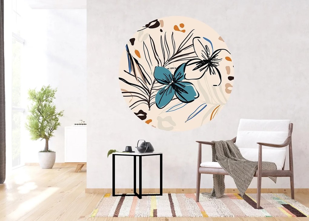 Samolepící vliesová fototapeta na zed' Květinova Abstrakce | 70 x 70 cm | DCR3255