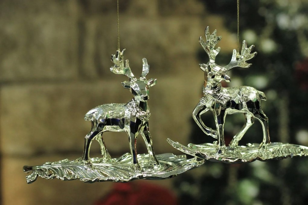 LUX zlaté závěsné vánoční ozdoby jeleny 2ks 18cm