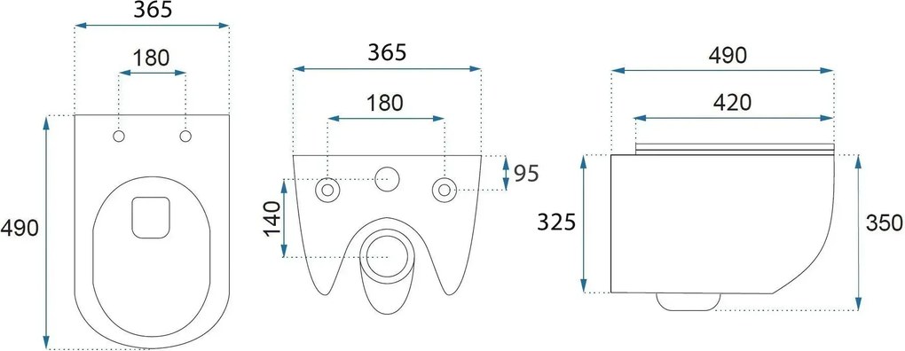 Rea Carlo Mini Tornado NF, závěsná WC mísa 490x365x350mm + toaletní sedátko, bílá-zlatá lesklá, REA-C6808