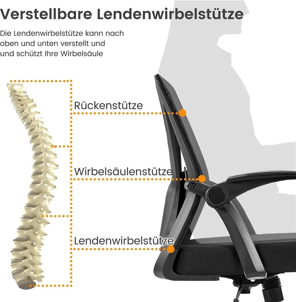 Kancelářská židle Yaheetech – černá (255993394945)