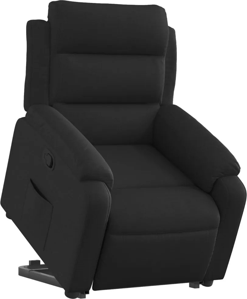 Zvedací polohovací křeslo černé textil 3204982