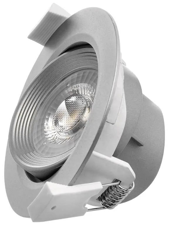 Zápustné stropní bodové LED svítidlo, 6,5W, teplá bílá, 9cm, kulaté, stříbrné Emos ZD3630