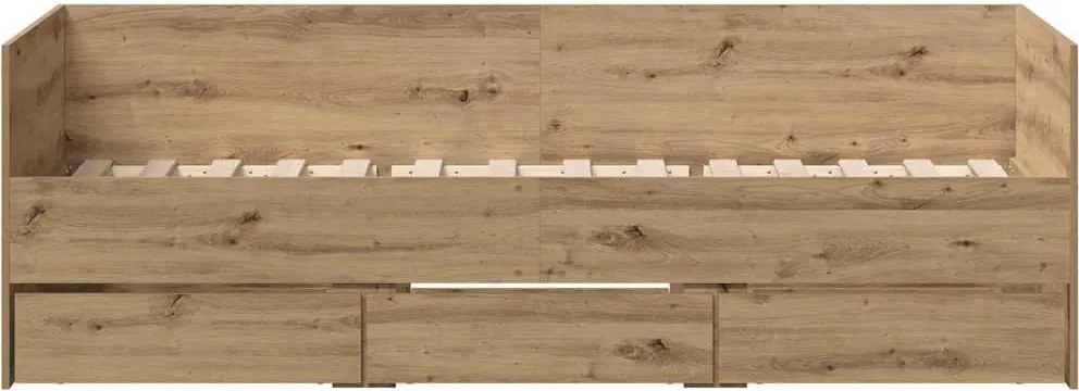 Daybed se zásuvkou Artisanový dub 90 x 190 cm Kompozitní dřevo 3333997