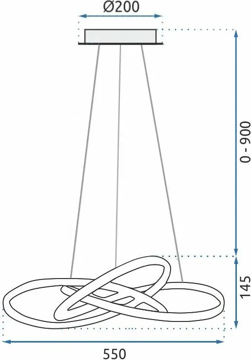 Toolight - LED závěsné svítidlo APP394-CP + dálkové ovládání, zlatá, OSW-06910