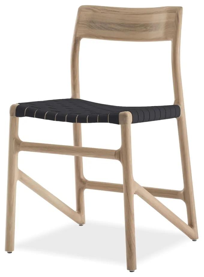 Jídelní židle z masivního dubového dřeva s černým sedákem Gazzda Fawn