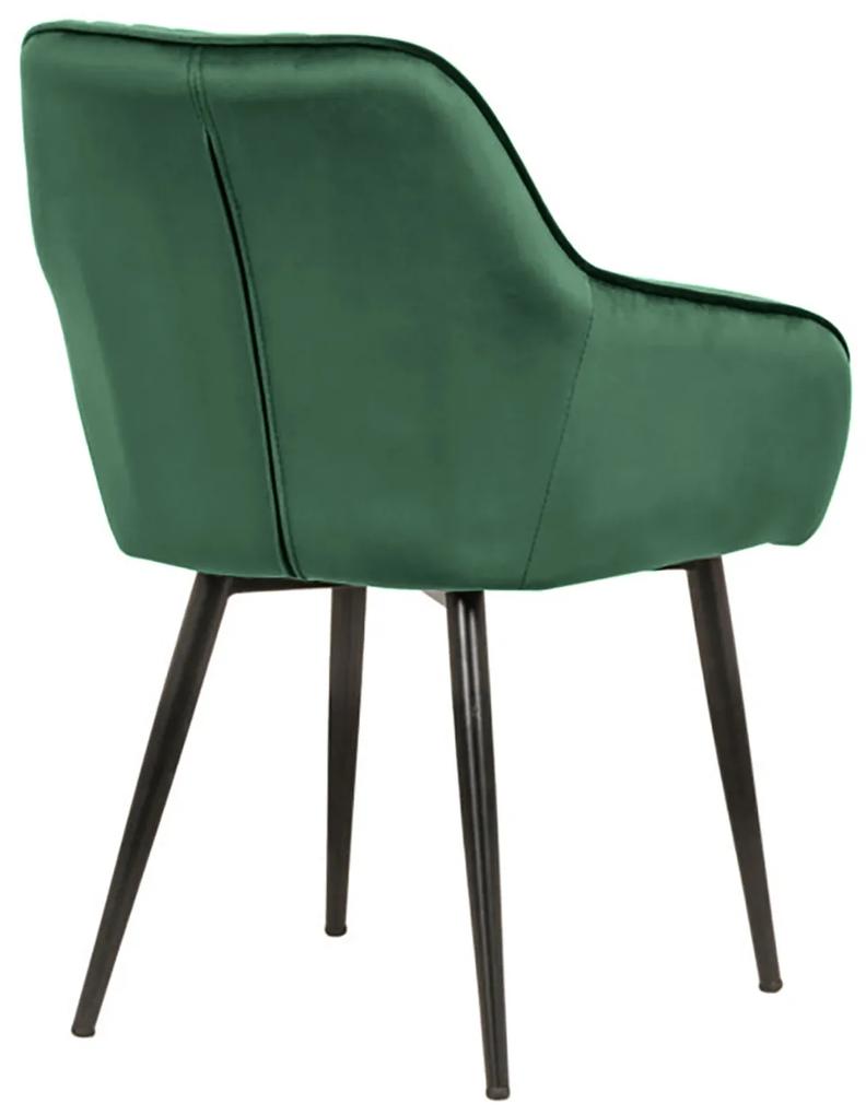 Noble Home Jídelní židle Trin, samet, smaragdově zelená