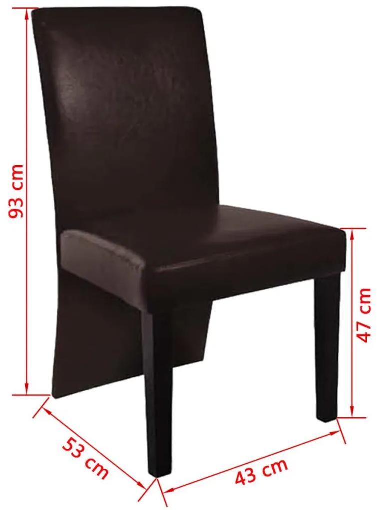 Jídelní židle 4 ks tmavě hnědé umělá kůže,  60598