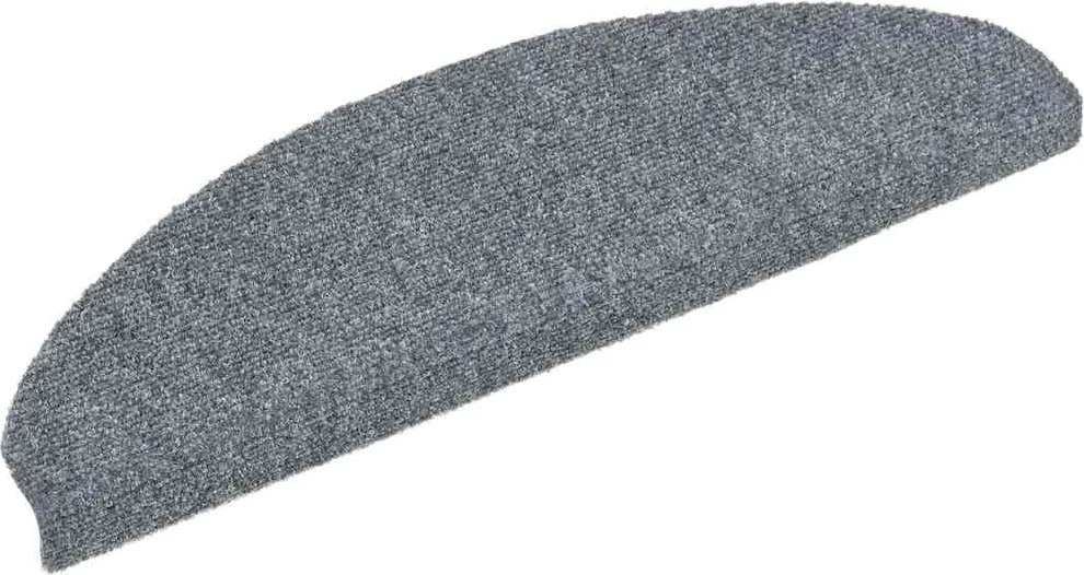 Schodové rohože samolepicí 10 ks 65 x 21 x 4 cm světle šedé, půlkulaté, velké 149705