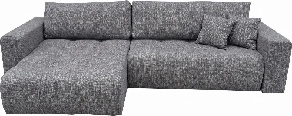 Rohová rozkládací sedací souprava do L VERSO, 277 cm, s úložným prostorem Roh pohovky: Levý roh, Barva látky Sawana: Šedá (Sawana 21)