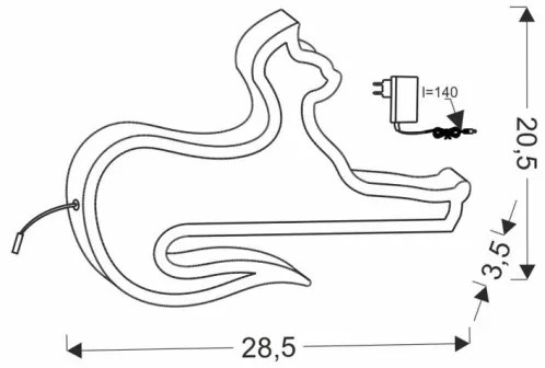 LED Dětská stolní lampa CAT LED/13W/230V černá