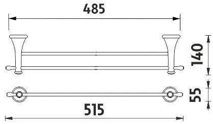 Nimco Držák na ručníky dvojitý, 52 cm LADA - LA 19046D-80