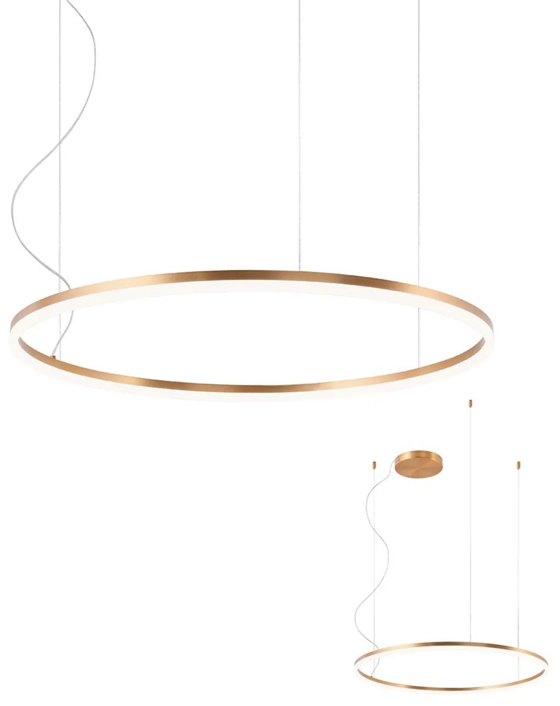 Redo 01-1915 závěsné LED stmívatelné svítidlo Orbit bronz, 55W, 4000K, ø80cm