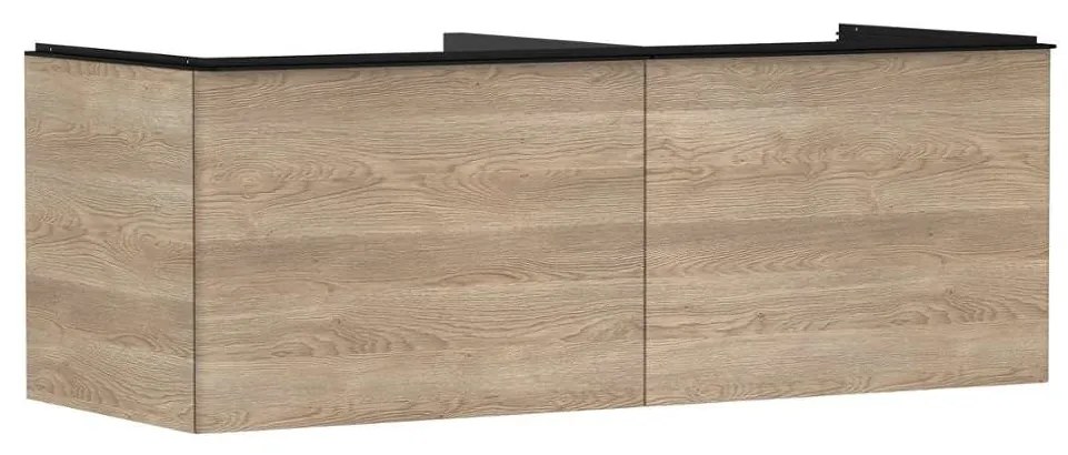 Hansgrohe Xelu Q - Umyvadlová skříňka, 50x136x55 cm, 2 zásuvky, přírodní dub/matná černá 54068670