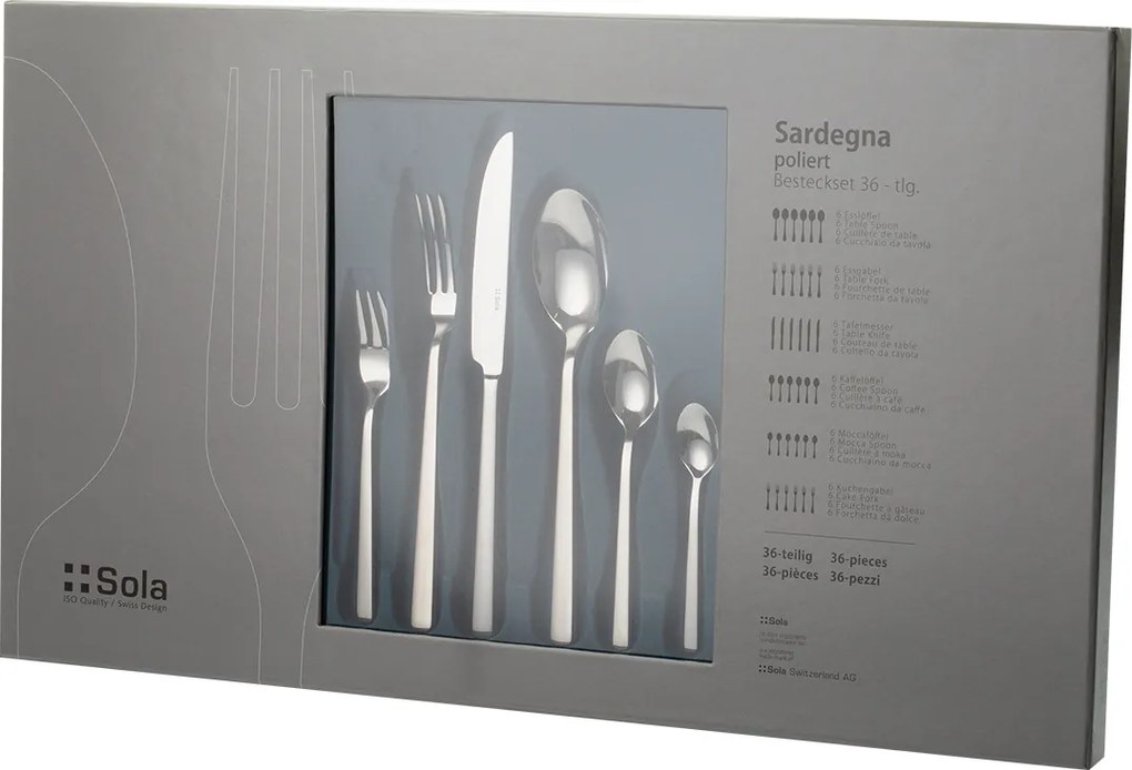 Příborový set 36 ks – Sardegna lesklý / Blue Zone Line - 133320