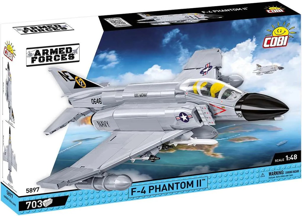 Cobi 5897 americký stíhací bombardér f-4 phantom ii-uss midway 1:48