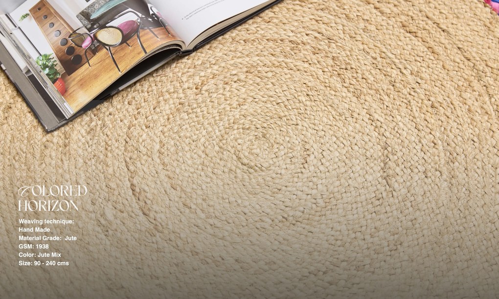 Diamond Carpets India, Ručně vázaný kusový koberec Lorne J 33 Natural kruh, 140x140 (průměr) kruh, vícebarevná, chodba / předsíň