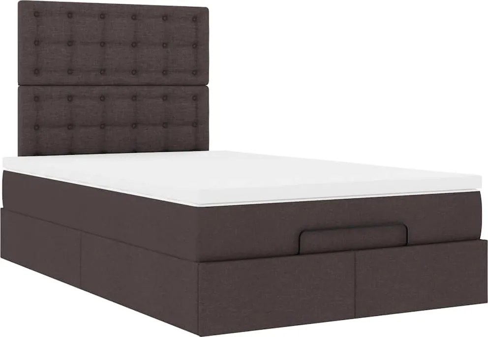 Osmanský rám postele s matrací tmavě šedá 120x200cm textil 3313316