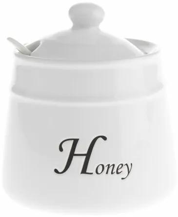 Keramická dóza na med Honey se lžičkou, 530 ml