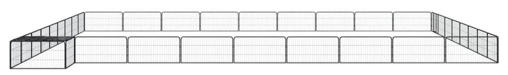 vidaXL 36panelová ohrádka pro psy černá 100 x 50 cm práškovaná ocel [3115983]