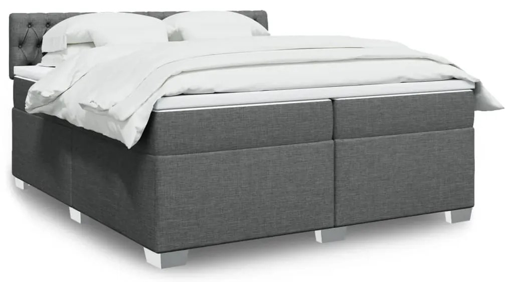 Box spring postel s matrací tmavě šedá 200x200 cm textil 3288303