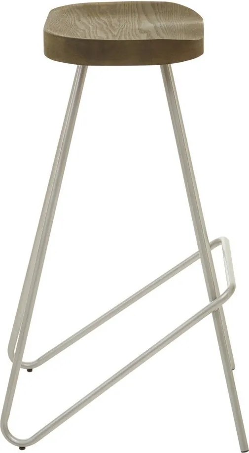 Barová stolička z jilmového dřeva ve stříbrné barvě/v přírodní barvě (výška sedáku 78 cm) District – Premier Housewares